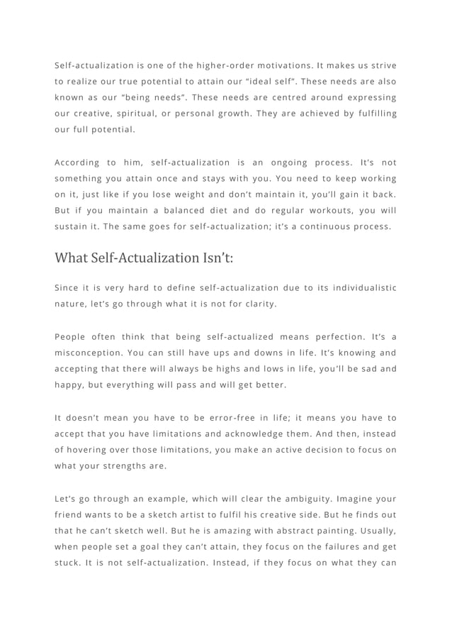 Your Guide to Self Actualization | PDF