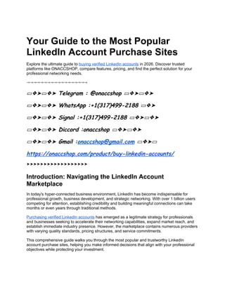 Your Guide to the Most Popular LinkedIn Account Purchase Sites.docx