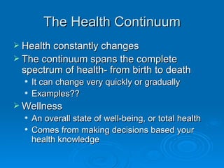 Your health & wellness chapter 1- lesson 1 | PPT