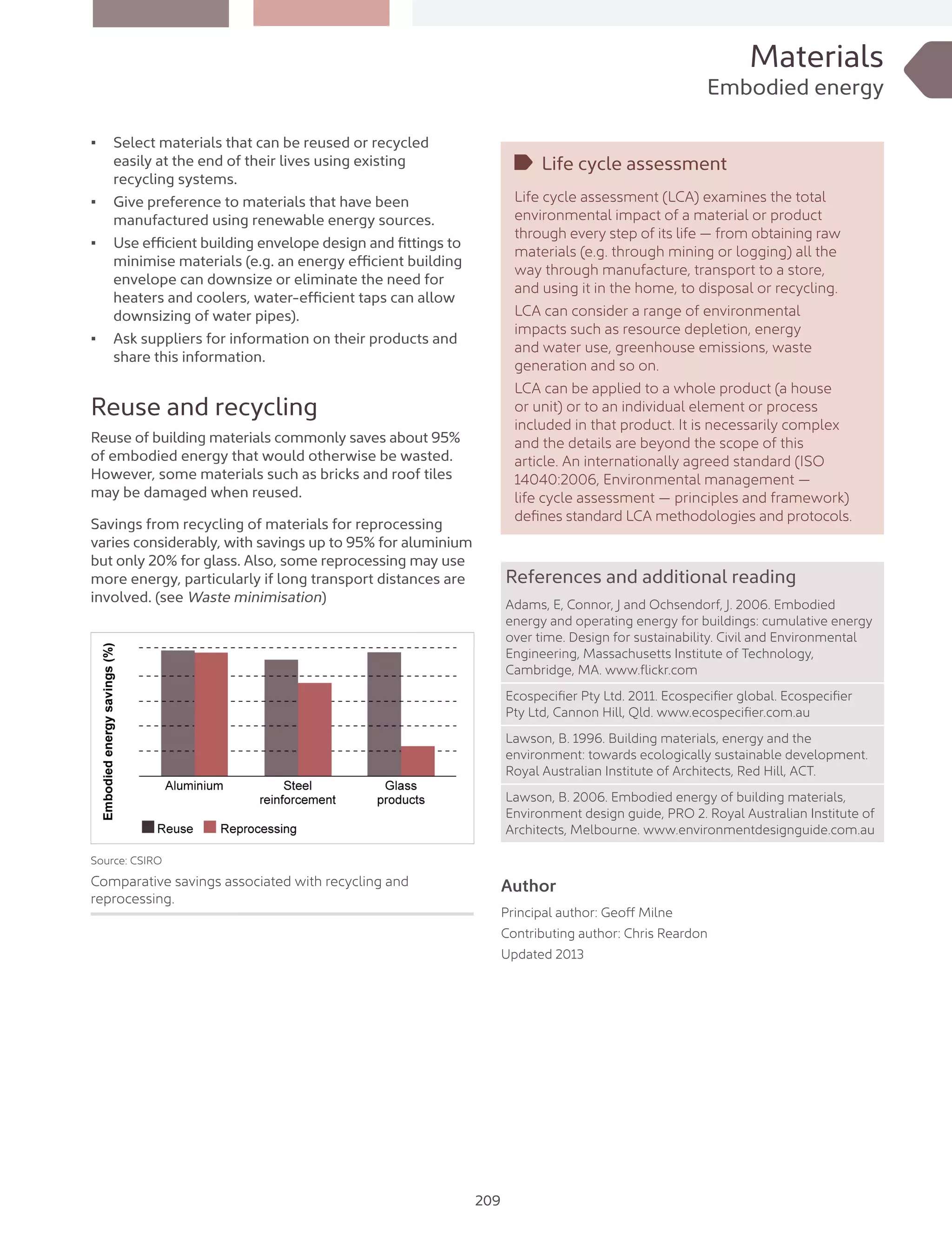 Yourhome materials-embodied energy | PDF