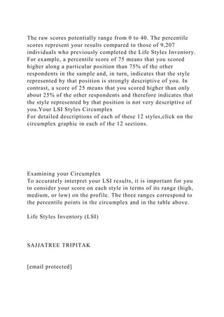 Your LSI Styles ProfileThe raw and percentile scores in the tabl.docx
