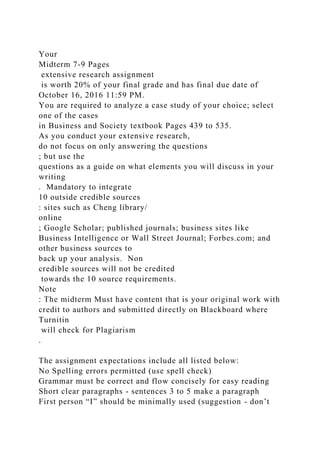 Your Midterm 7-9 Pages extensive research assignment is worth .docx