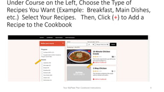 Your MyPlate Plan Cookbook Instructions | PPT