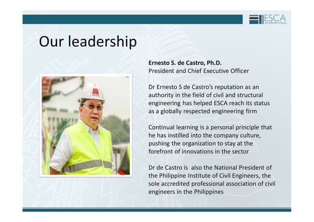 At ESCA International: Our people become part of your team | PDF