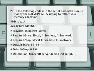 Your own minecraft server on a linode vps | PPT