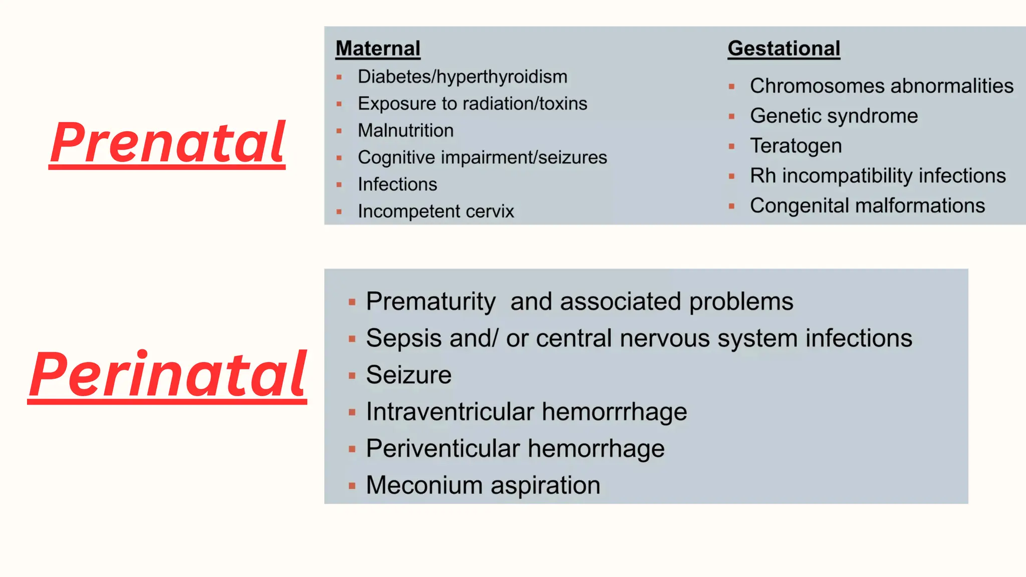Etiology of cerebral palsy Divided into natal perinatal and postnatal ...