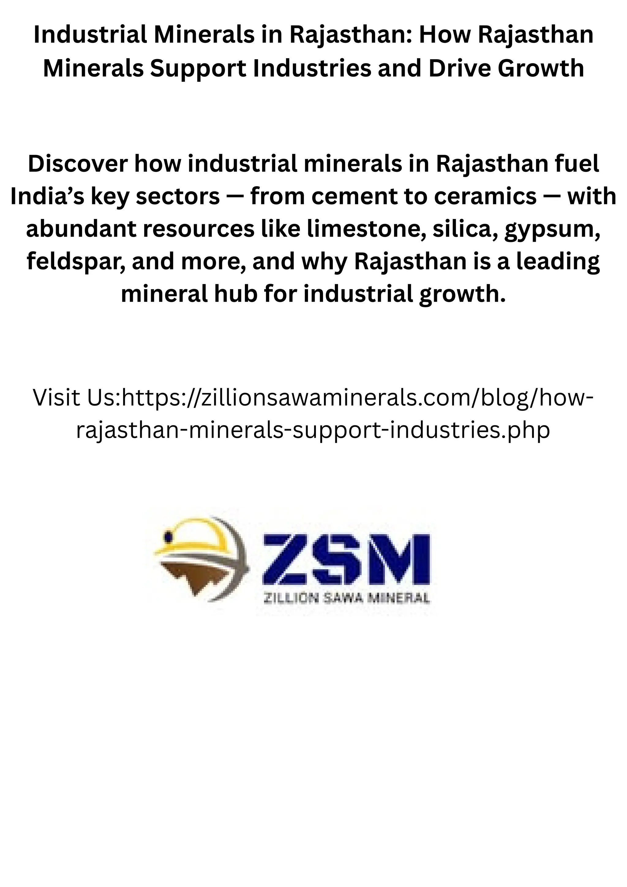 Industrial Minerals in Rajasthan: How Rajasthan Minerals Support ...