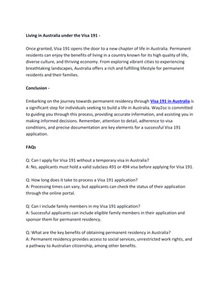 Your Path to Permanent Residency: A Guide to Visa 191 in Australia ...