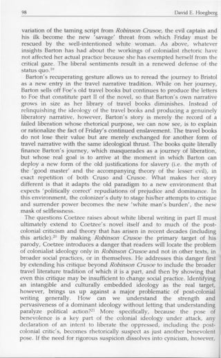 Your pen your ink coetzees foe robinson crusoe and the pol | PDF