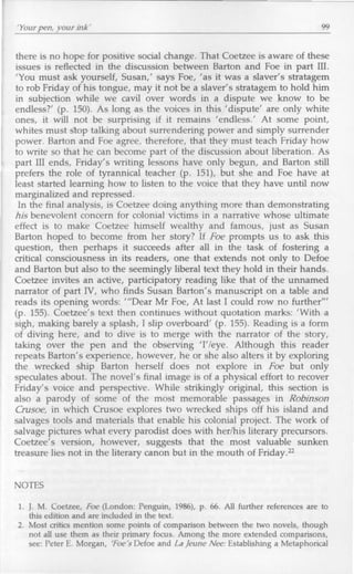 Your pen your ink coetzees foe robinson crusoe and the pol | PDF