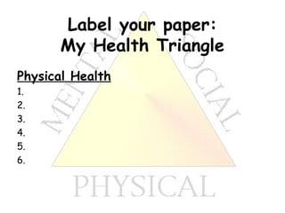 Your personal health_triangle | PPT