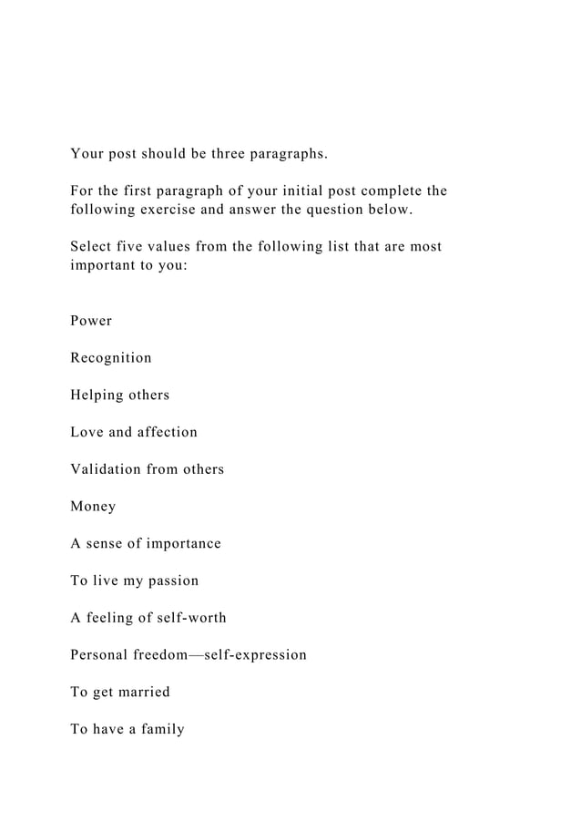 Your post should be three paragraphs.For the first paragra.docx