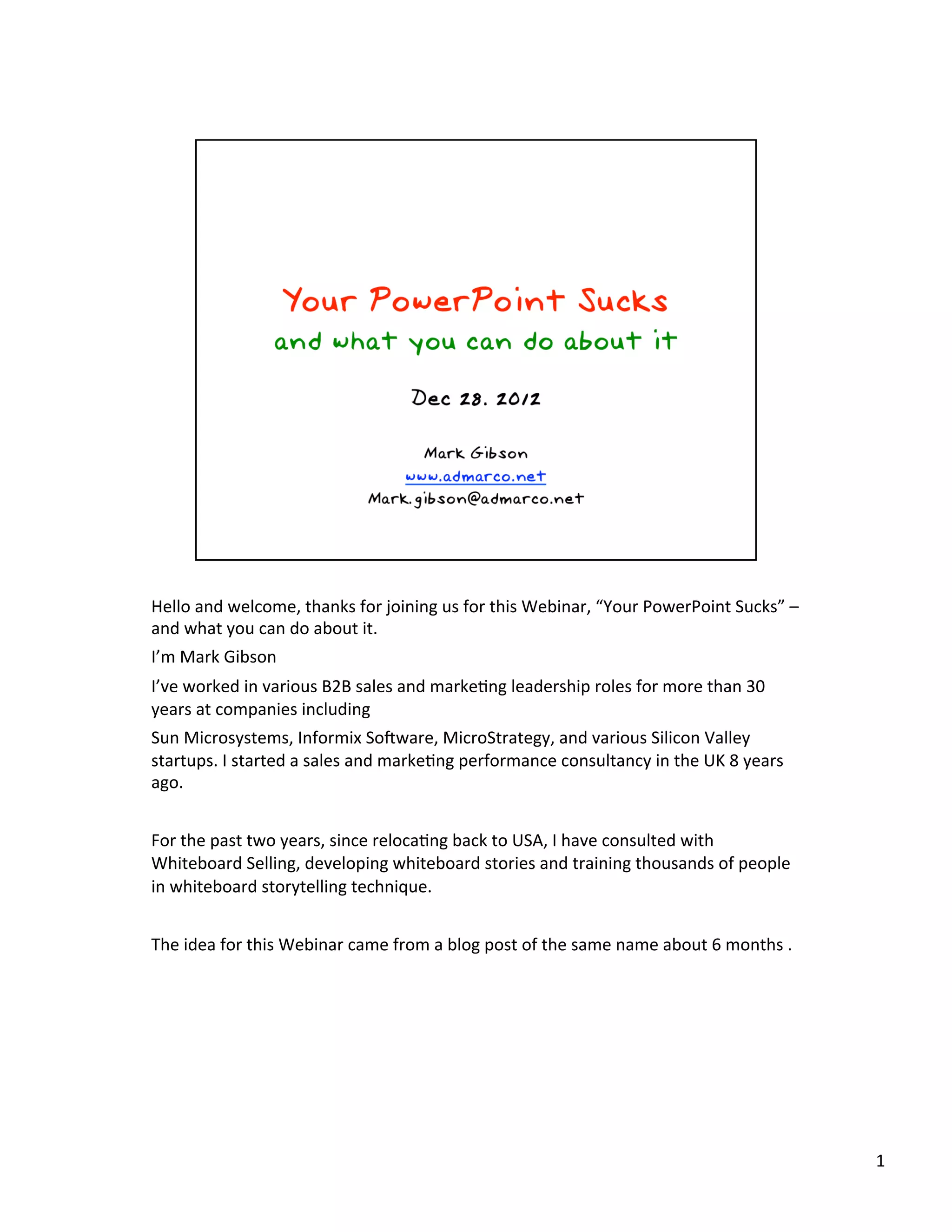 Your PowerPoint sucks Learn Visual Storytelling | PPT