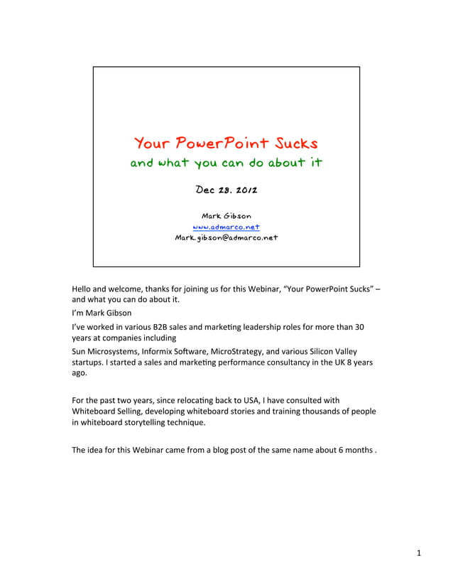 Your PowerPoint sucks Learn Visual Storytelling | PPT