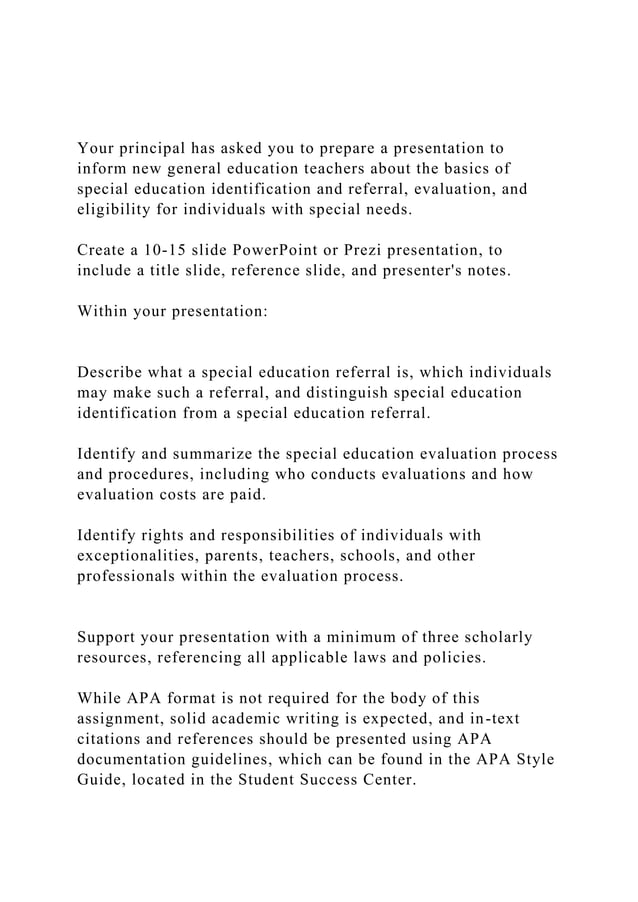 Your principal has asked you to prepare a presentation to inform | PDF