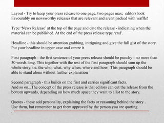 Your quick guide to news release writing | PPT