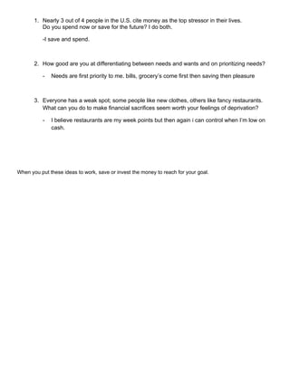 Your relationship with money activity sheet | PDF