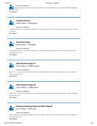 Your reports 23and me | PDF | Blood Disorders | Diseases and Conditions