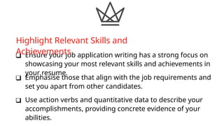 Your Resume: A Guide for Successful Job Application Writing | PPTX