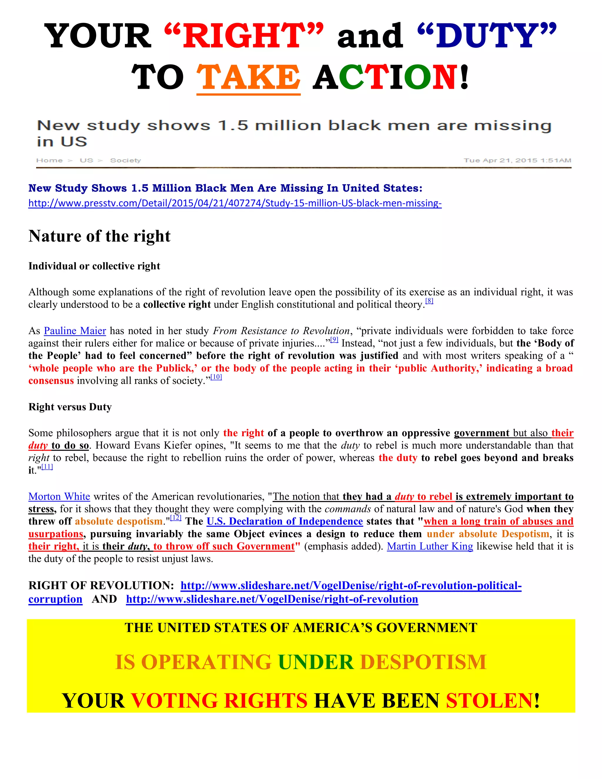 YOUR RIGHT & DUTY TO TAKE ACTION BROCHURE - (ENGLISH) | PDF