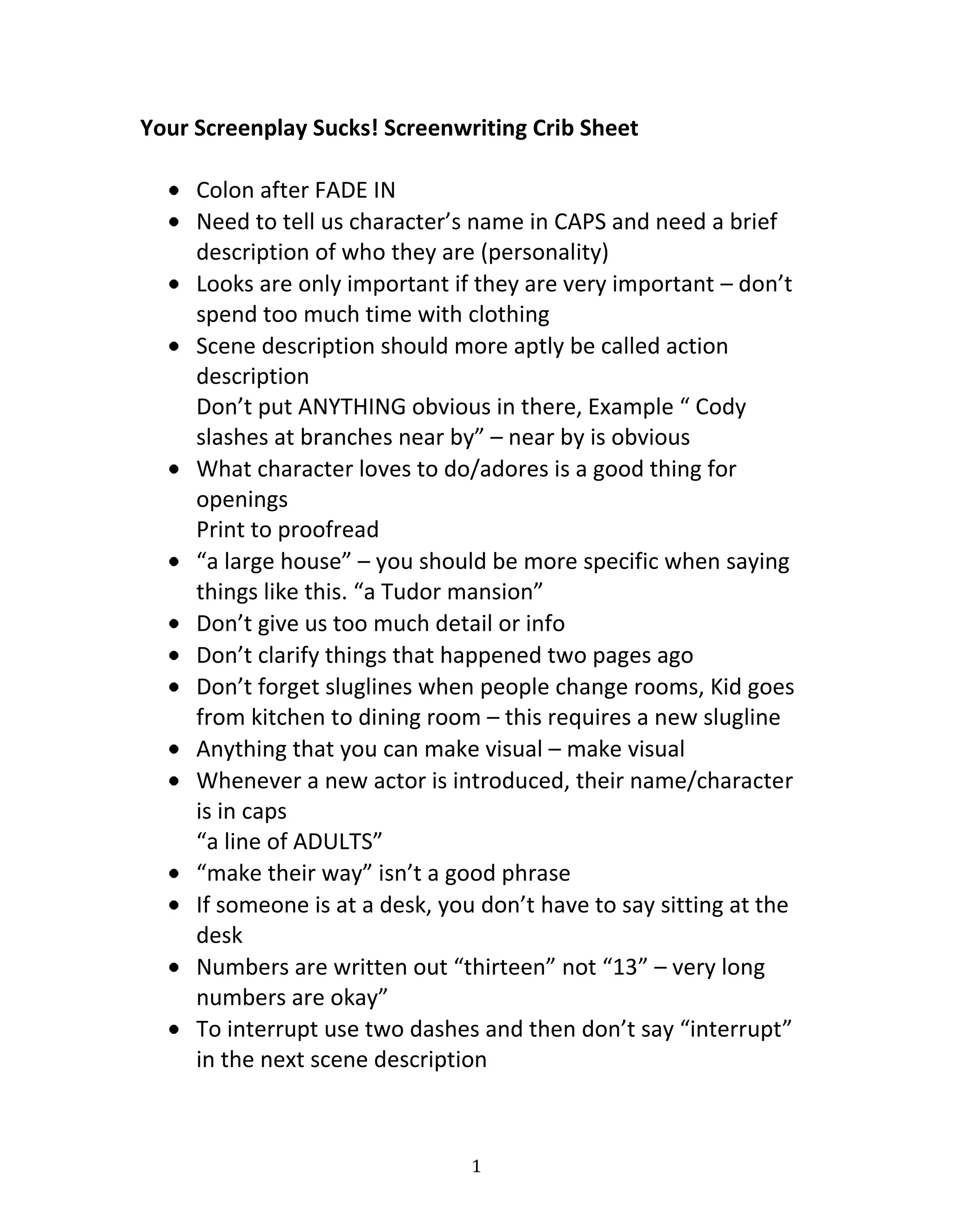 Your screenplay sucks | DOCX