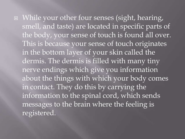 Your sense of touch | PPT