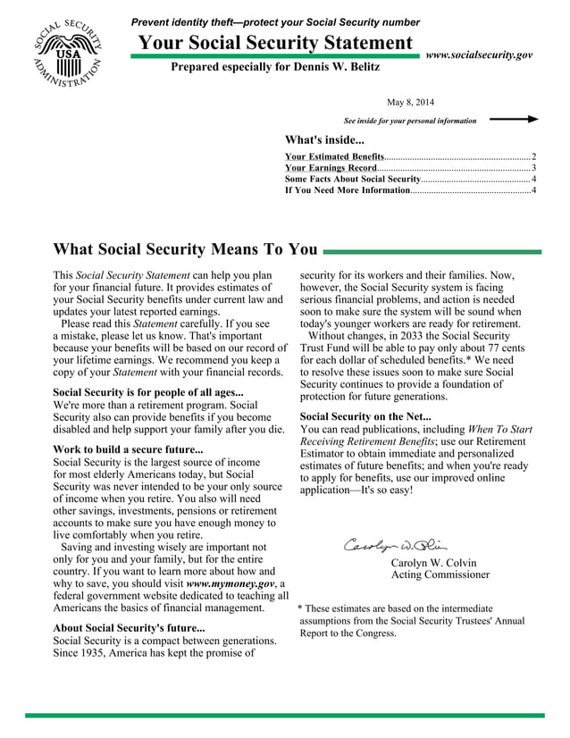 Your social security_statement | PDF