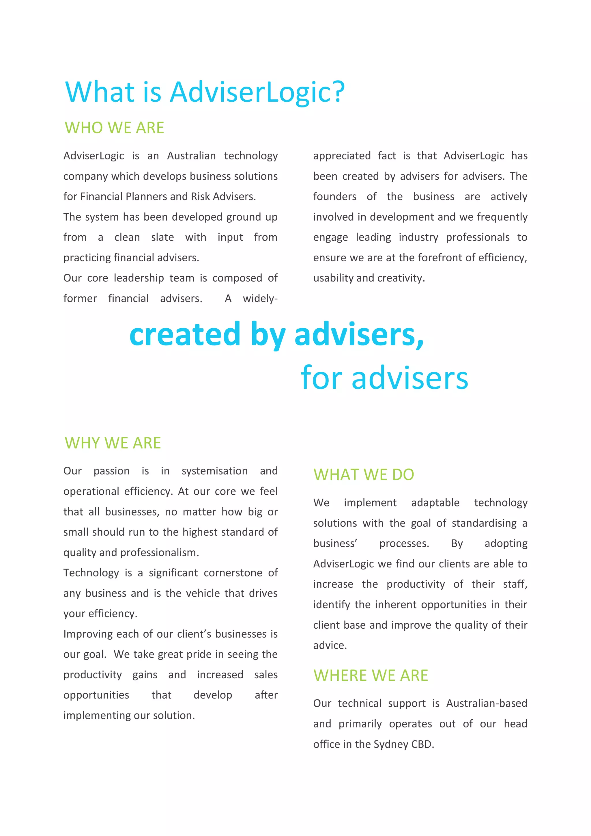 Your Solution AdviserLogic | PDF