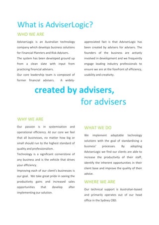 Your Solution AdviserLogic | PDF