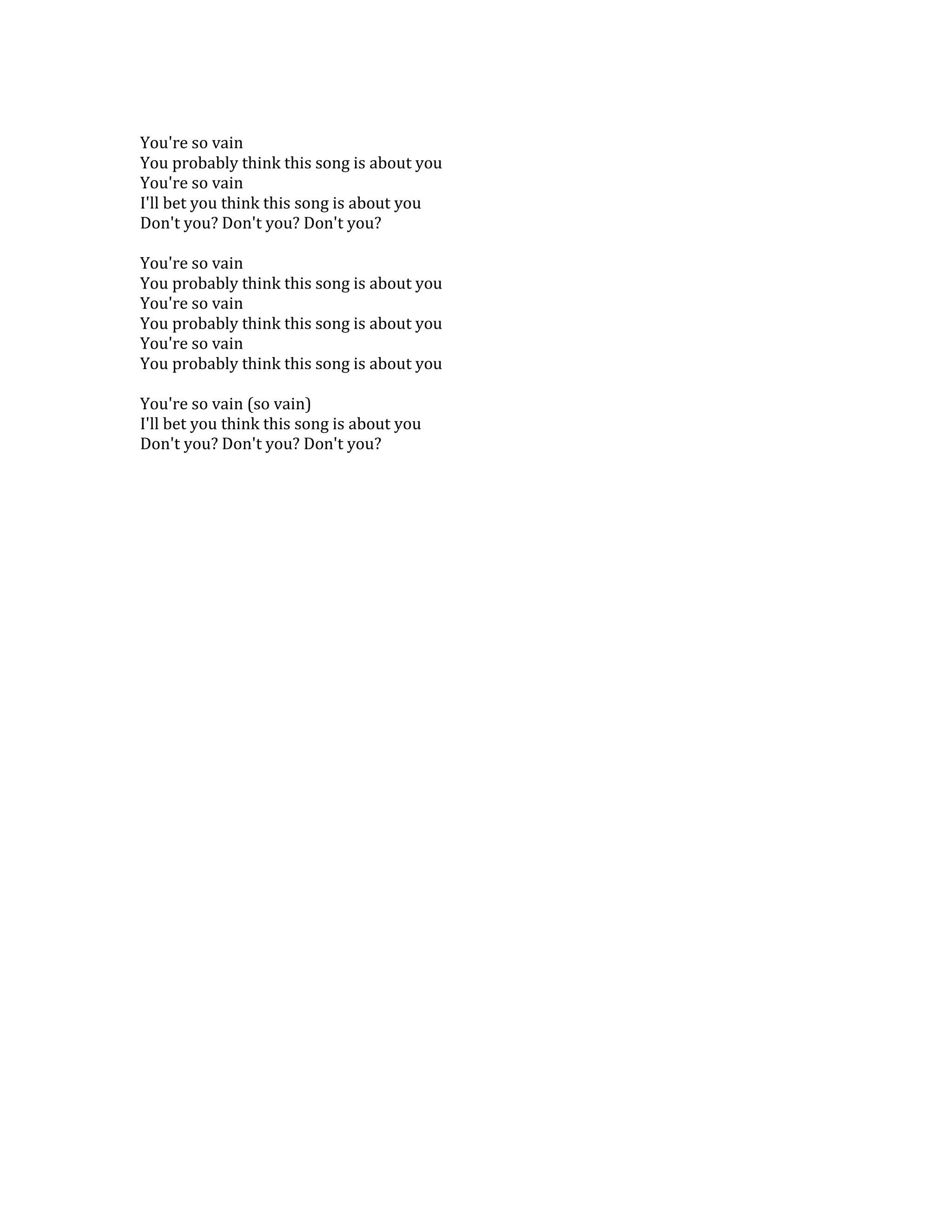 Your so vain | PDF
