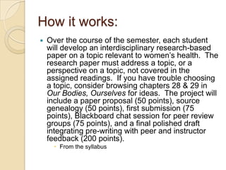 Your synthesis project | PPTX