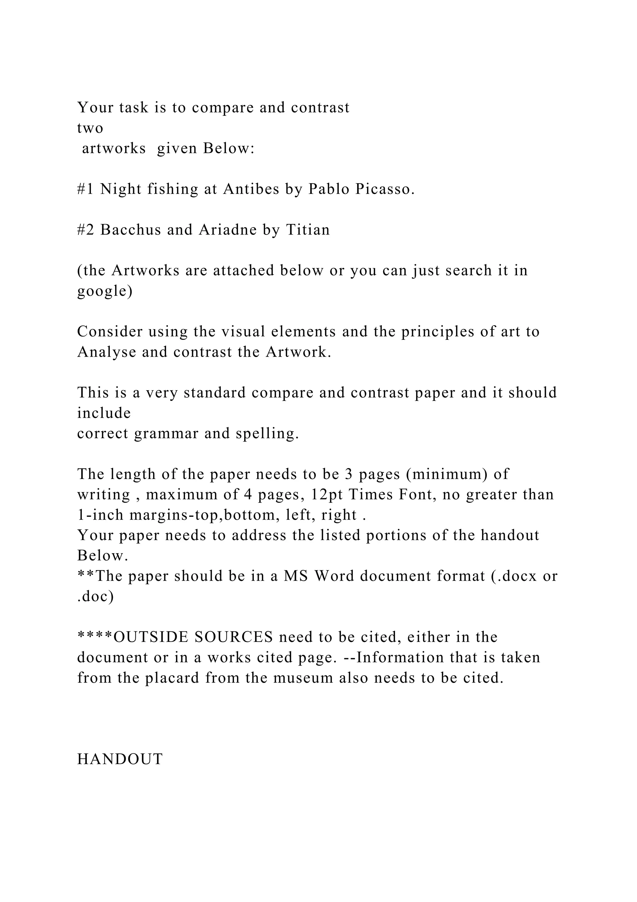 Your task is to compare and contrast two artworks given Below.docx