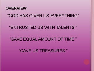 Your time, talents, and treasures | PPT