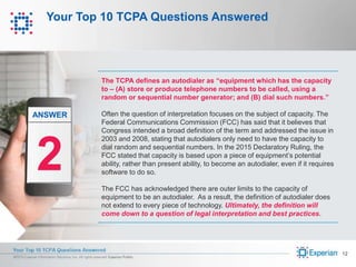 Your Top 10 TCPA Questions Answered | PPTX