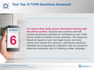 Your Top 10 TCPA Questions Answered | PPTX