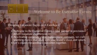 Your Trusted Corporate Event Management Company | PDF