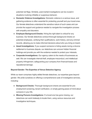 Your Trusted female detective Agency in Gurgaon | DOCX