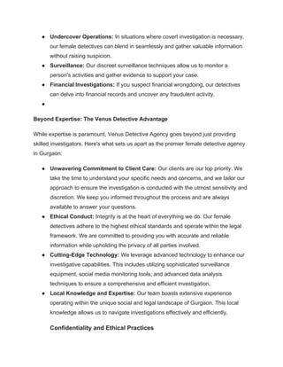 Your Trusted female detective Agency in Gurgaon | PDF