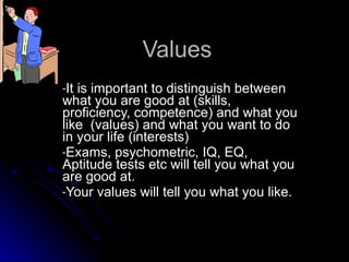 Your Values And Career | PPT