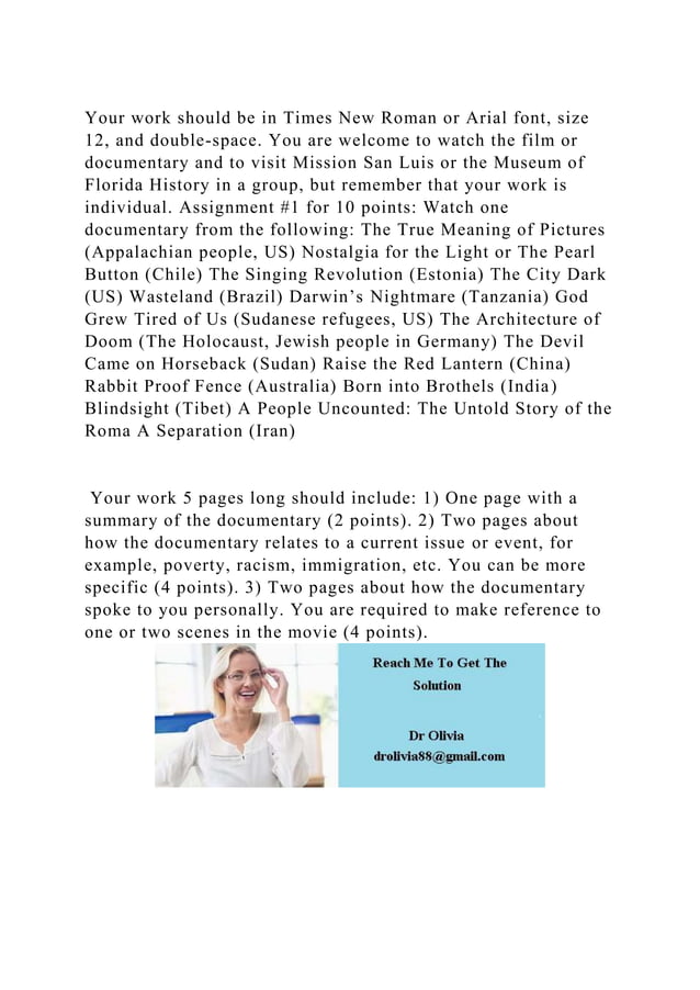 Your work should be in Times New Roman or Arial font, size 12, and d.docx