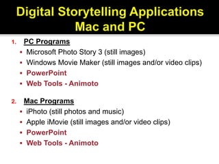 DIGITAL STORYTELLING USING DIGITAL TECHNOLOGY | PPTX