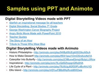 DIGITAL STORYTELLING USING DIGITAL TECHNOLOGY | PPTX