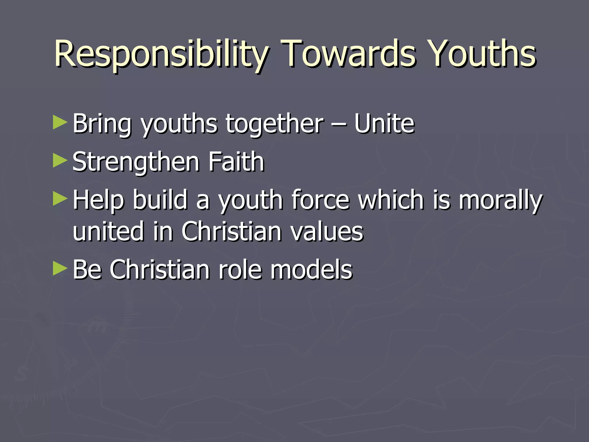 Youth Leadership Responsibility To Church & Youth | PPT