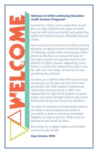UNMCE Youth Summer Catalog | PDF