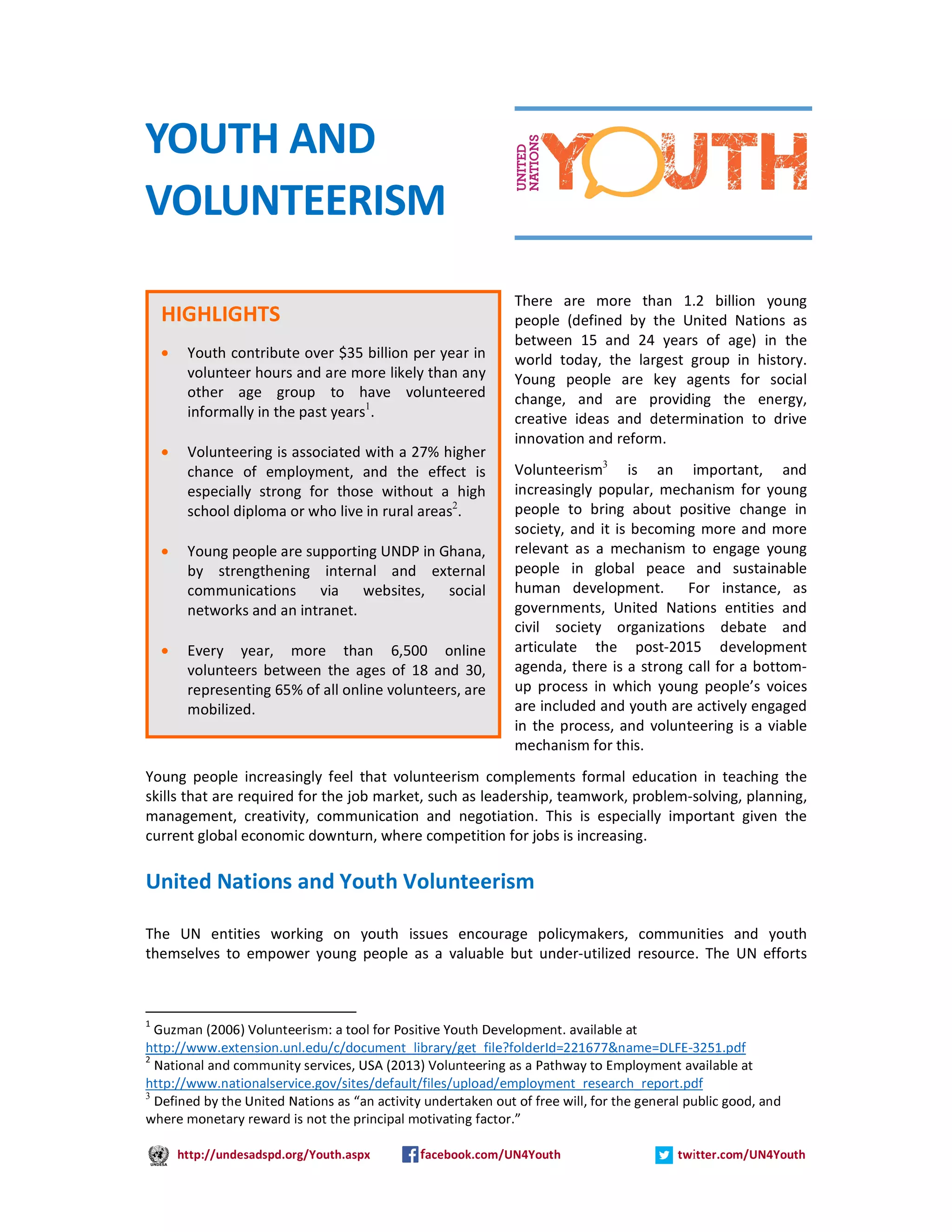Youth volunteerism | PDF