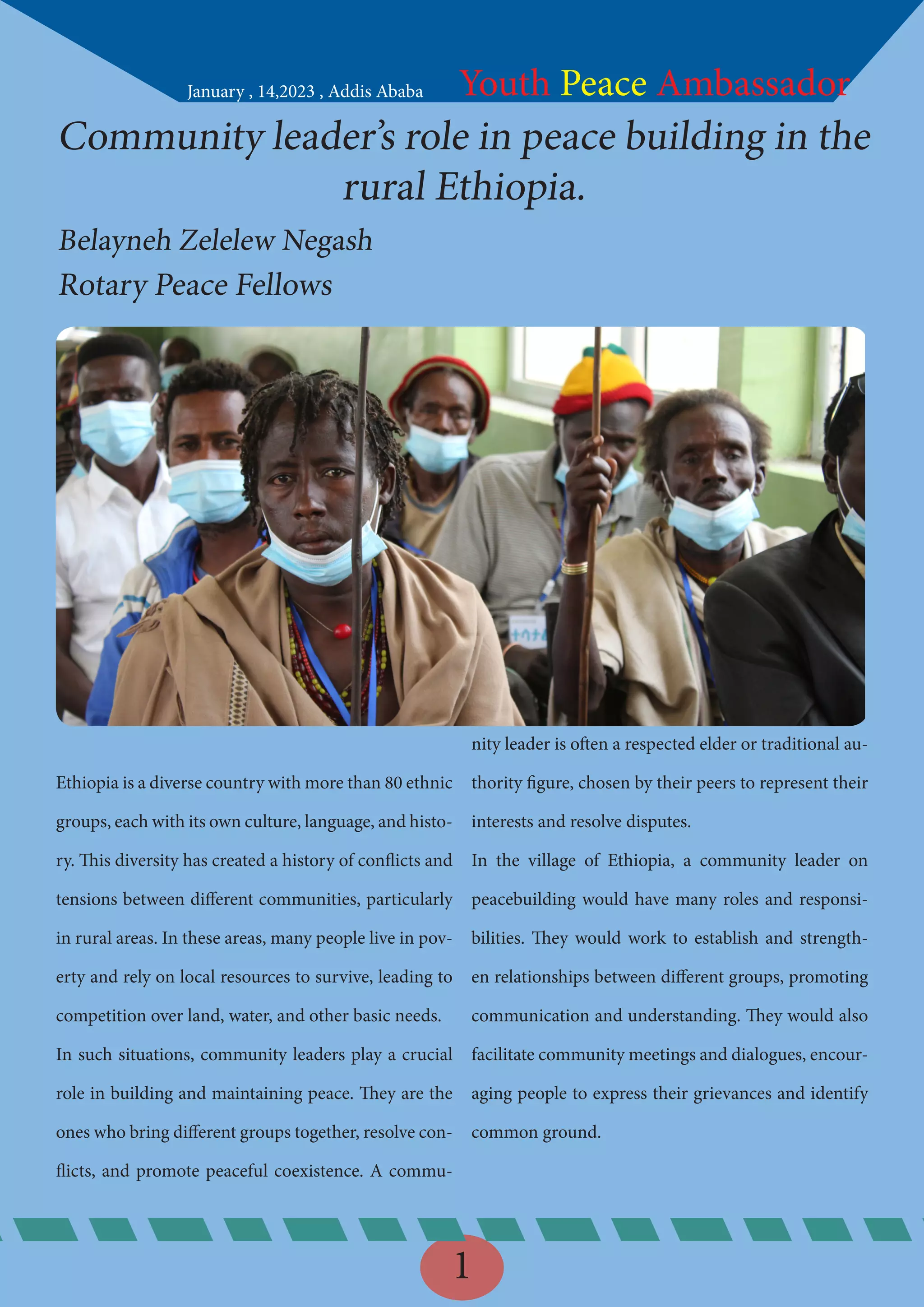 Ethiopian youth Peace Ambassador | PDF
