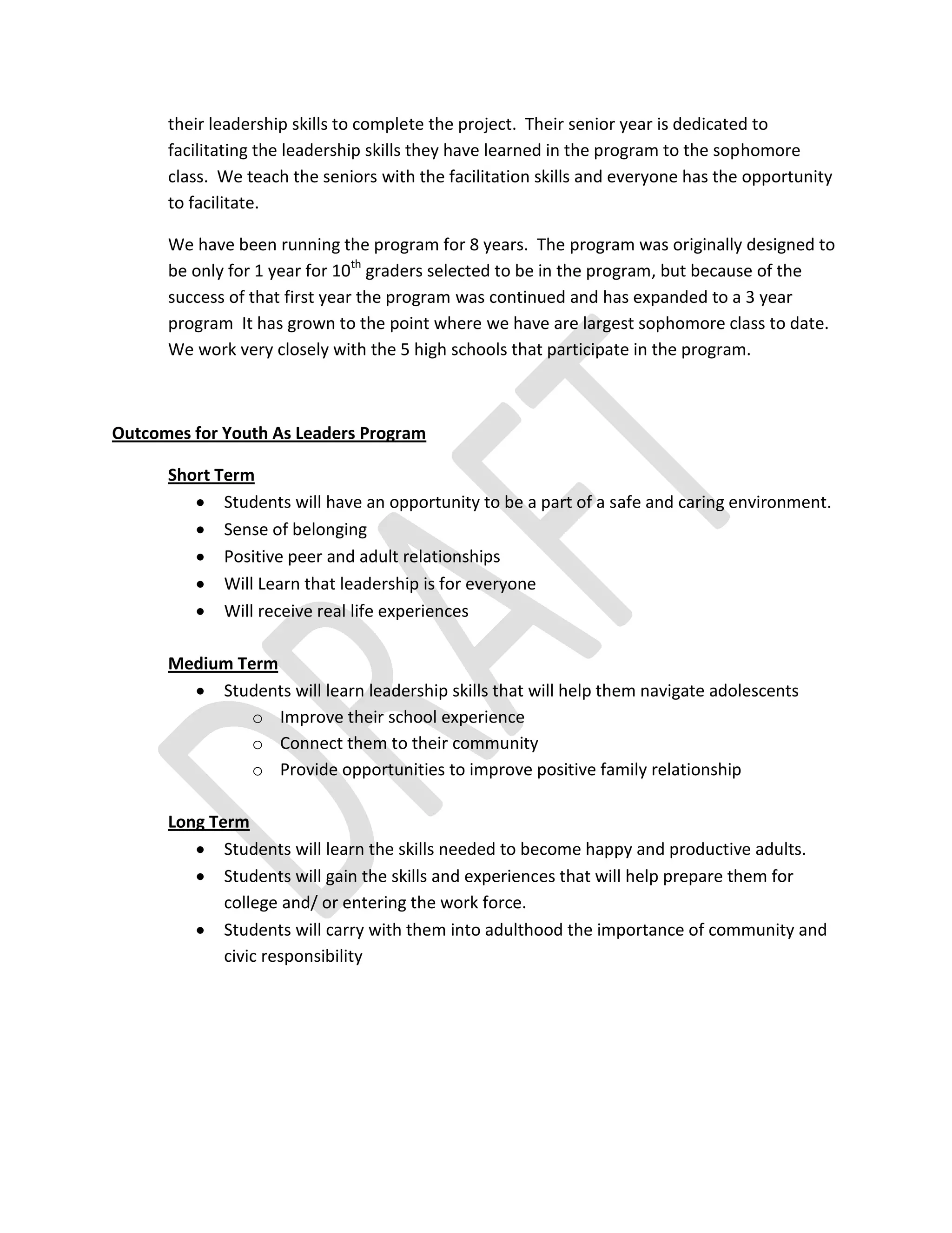 Youth as leaders proposal 21st century grant | PDF | Education