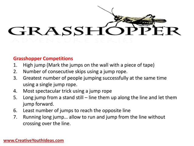 Youth Devotional - Grasshopper Games | PPT