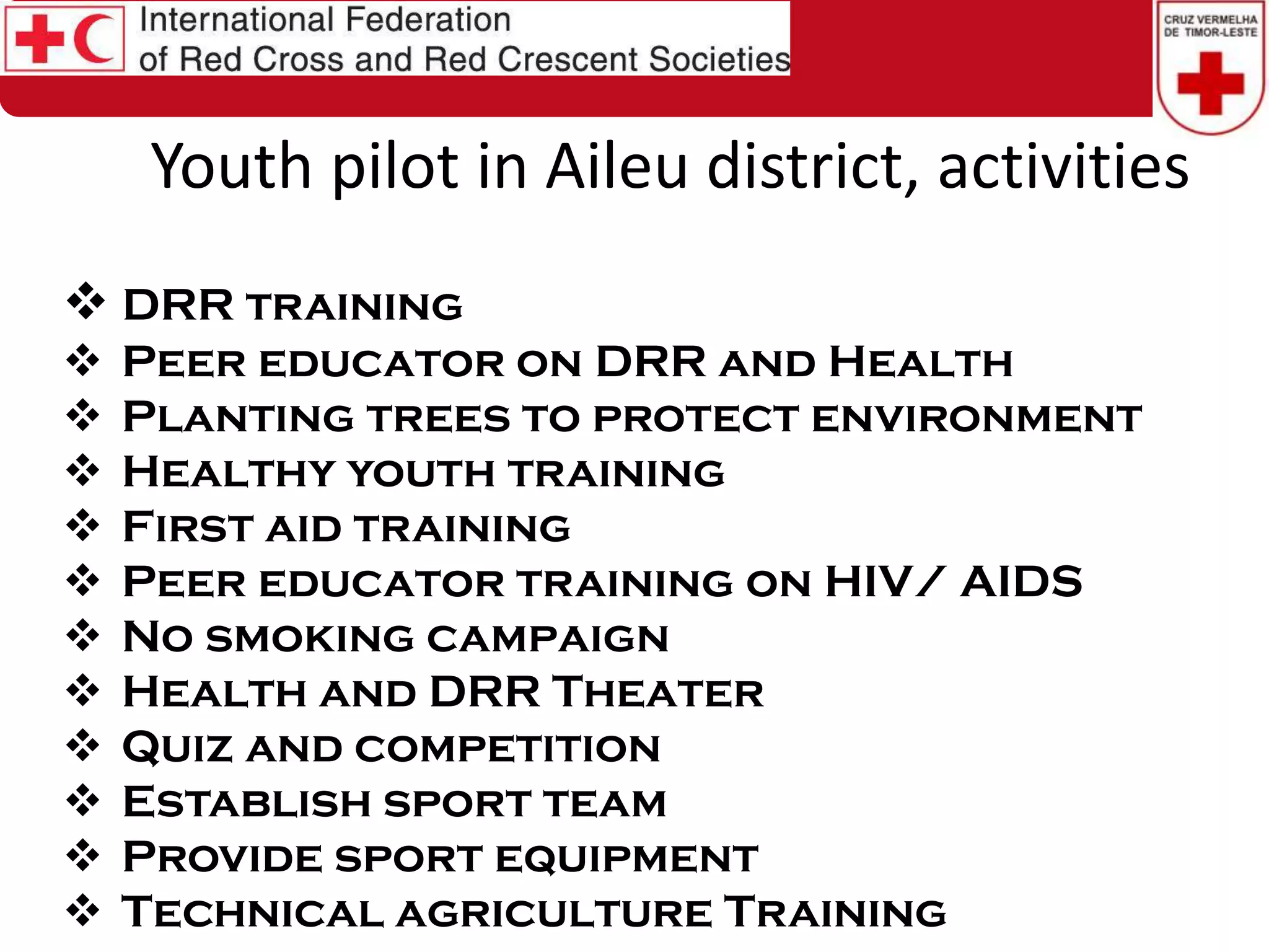 Session 3: Youth empowerment in risk reduction timor leste red cross | PPTX