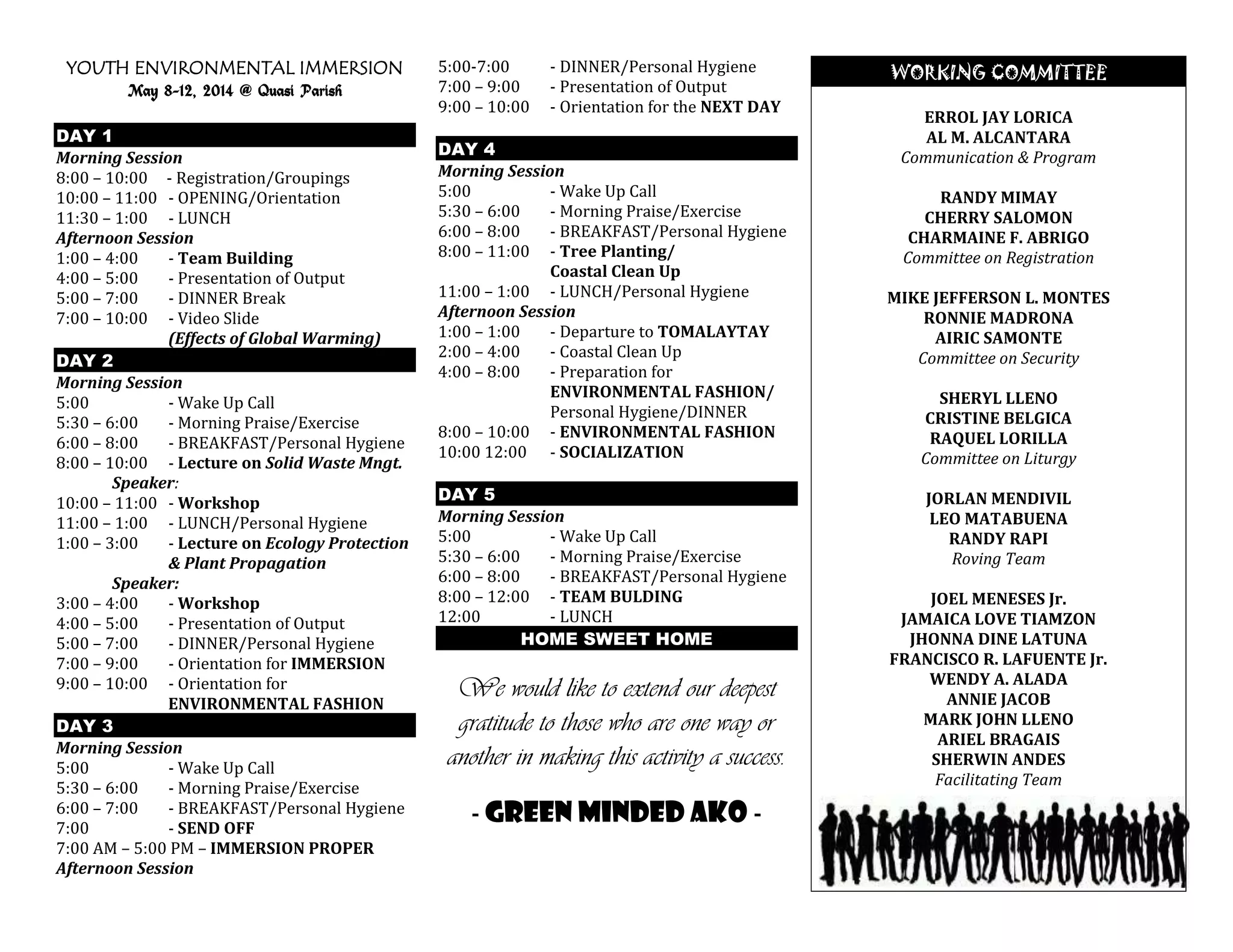 Youth environmental immersion program | DOCX